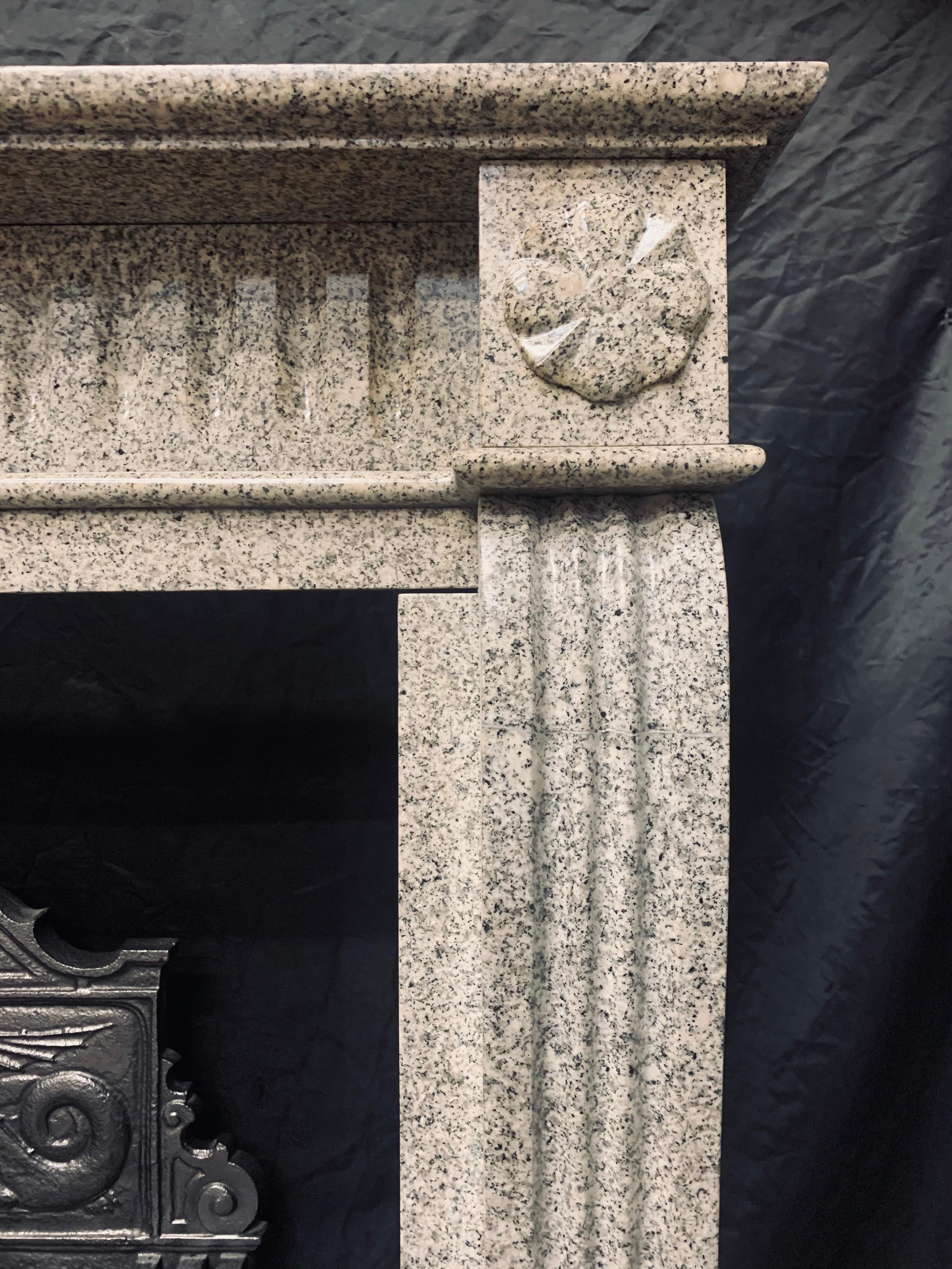 19th Century Scottish Baronial Style Carved Granite Fireplace Surround ...