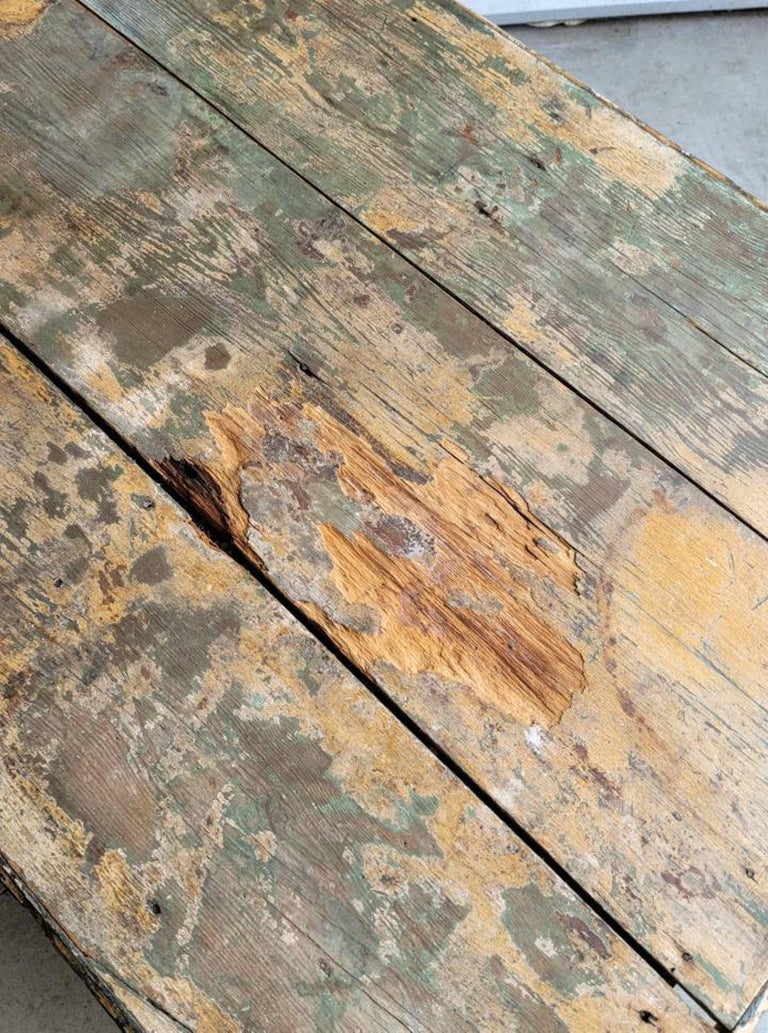 19th Century Scottish Victorian Painted Pine Farmhouse Coffee Table For ...