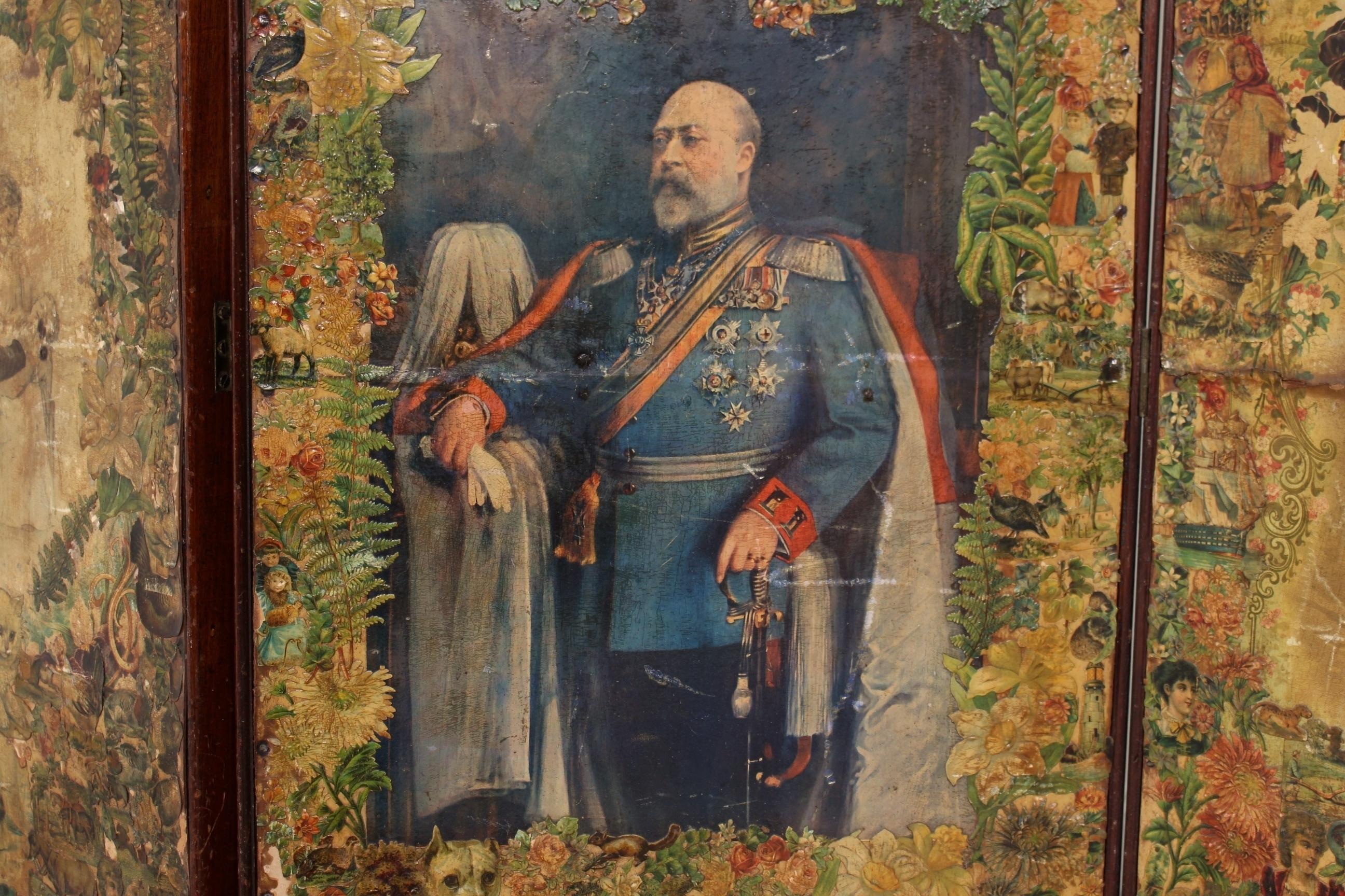 19th Century Scrap Work Folding Four-Panel Screen For Sale at 1stDibs ...