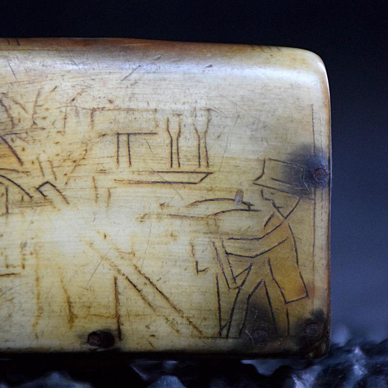 19th Century Scrimshaw Snuff Box For Sale at 1stDibs