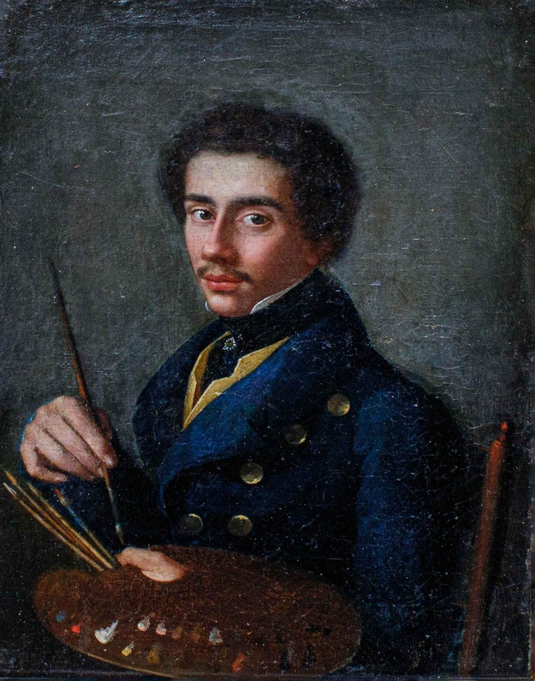 19th Century Self-portrait of a painter Oil on canvas by Lombard School ...