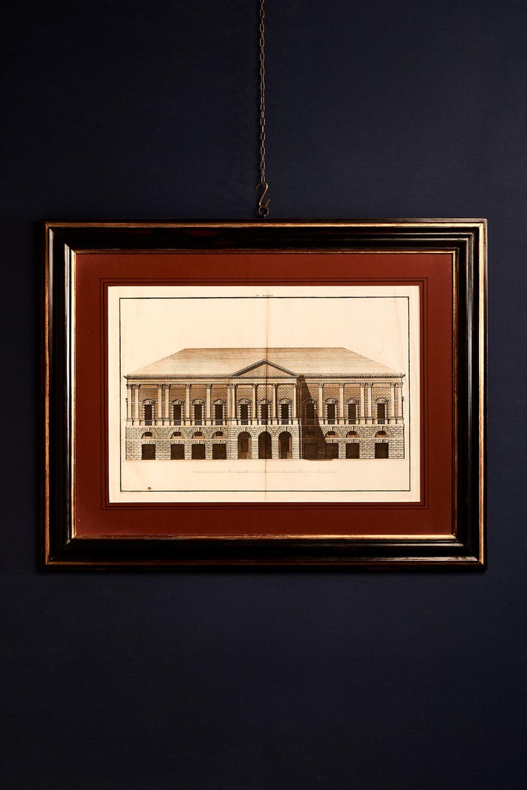 19th Century Series of five prints depicting floor plan, sections of classical For Sale at 1stDibs