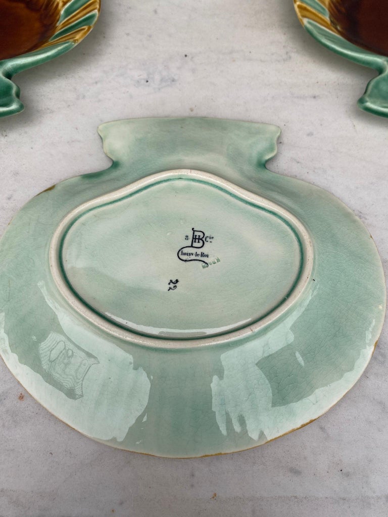 19th Century Set of 5 French Majolica Shell Plates Choisy Le Roi For ...