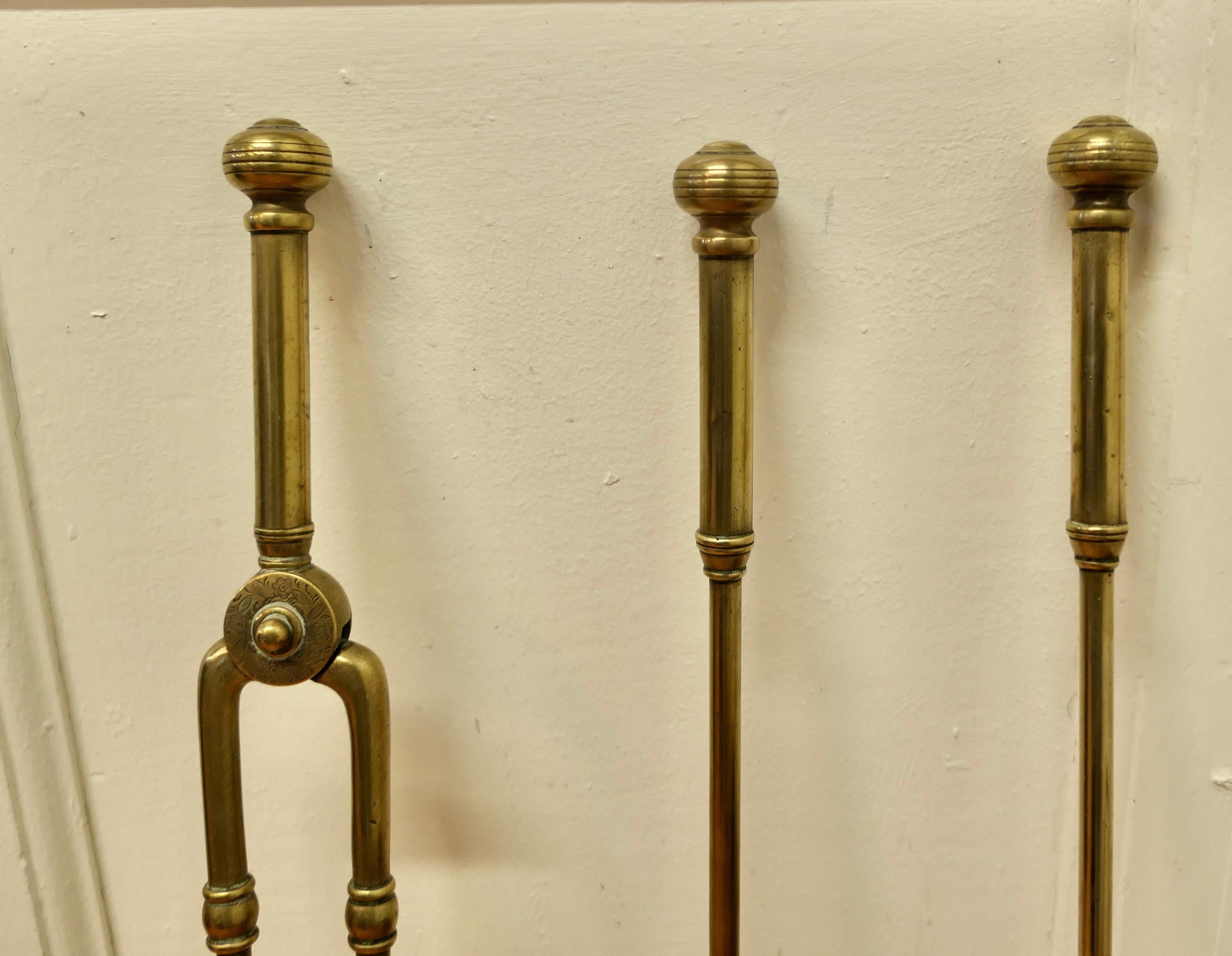 19th Century Set of Fireside Tools and a Coal Bucket at 1stDibs