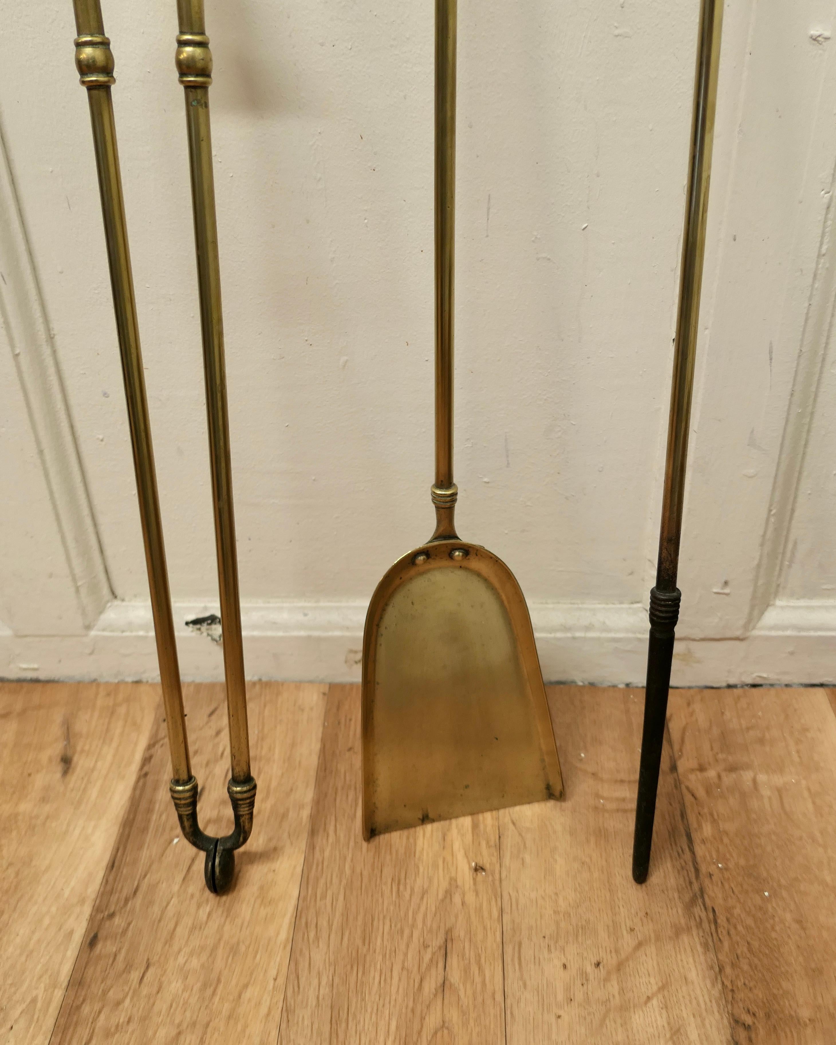 19th Century Set of Fireside Tools and a Coal Bucket at 1stDibs