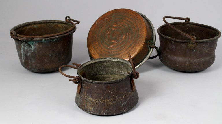 19th Century Set of Four Copper Pots at 1stDibs
