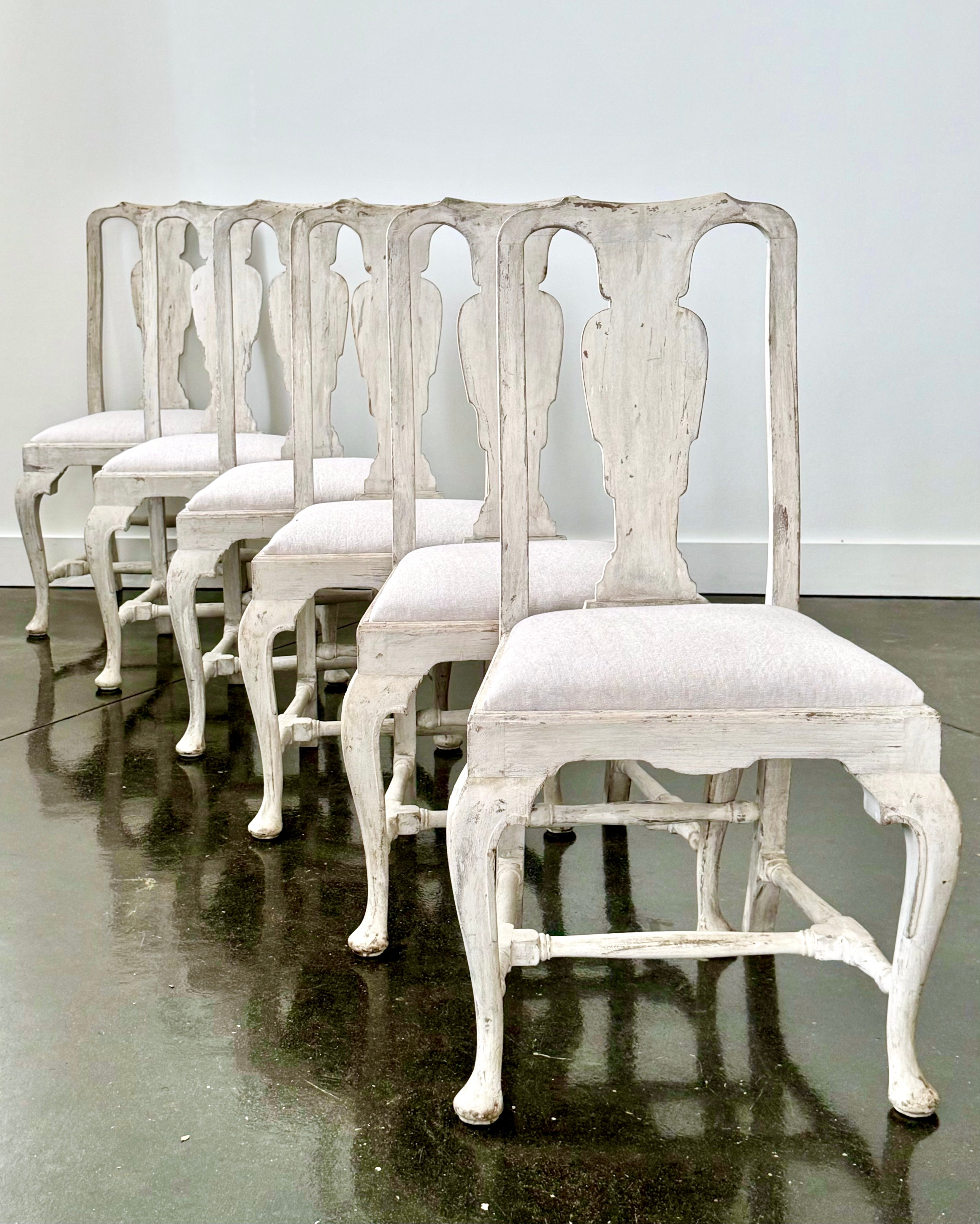19th century Set of Six Rococo Chairs For Sale at 1stDibs