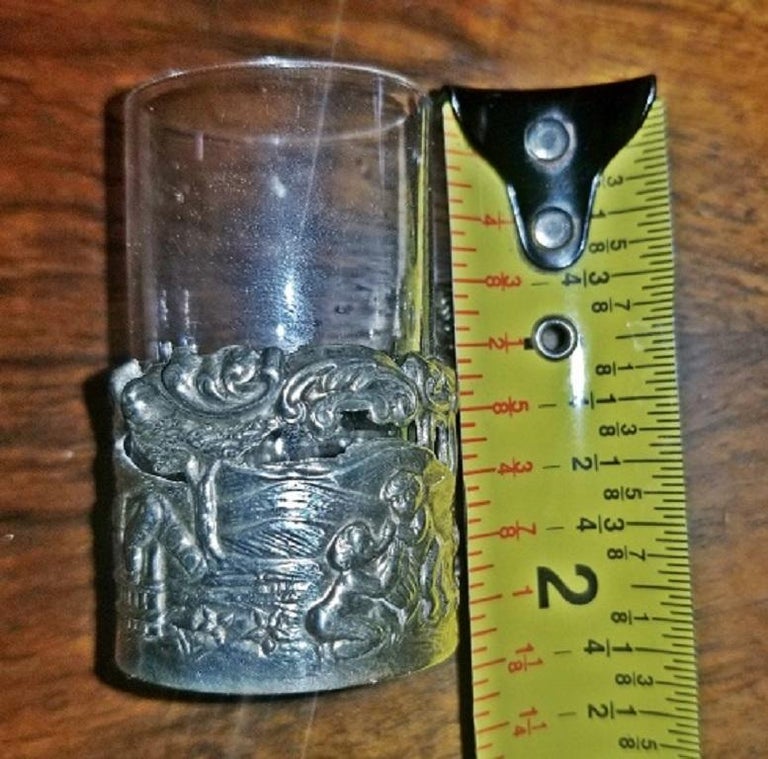 19th Century Set of Ten Sterling Silver Shot Glasses by W Comyn For ...