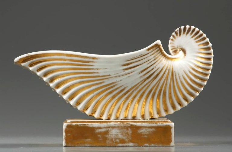 19th Century Shell-Shaped, White Porcelain Inkwell For Sale at 1stDibs