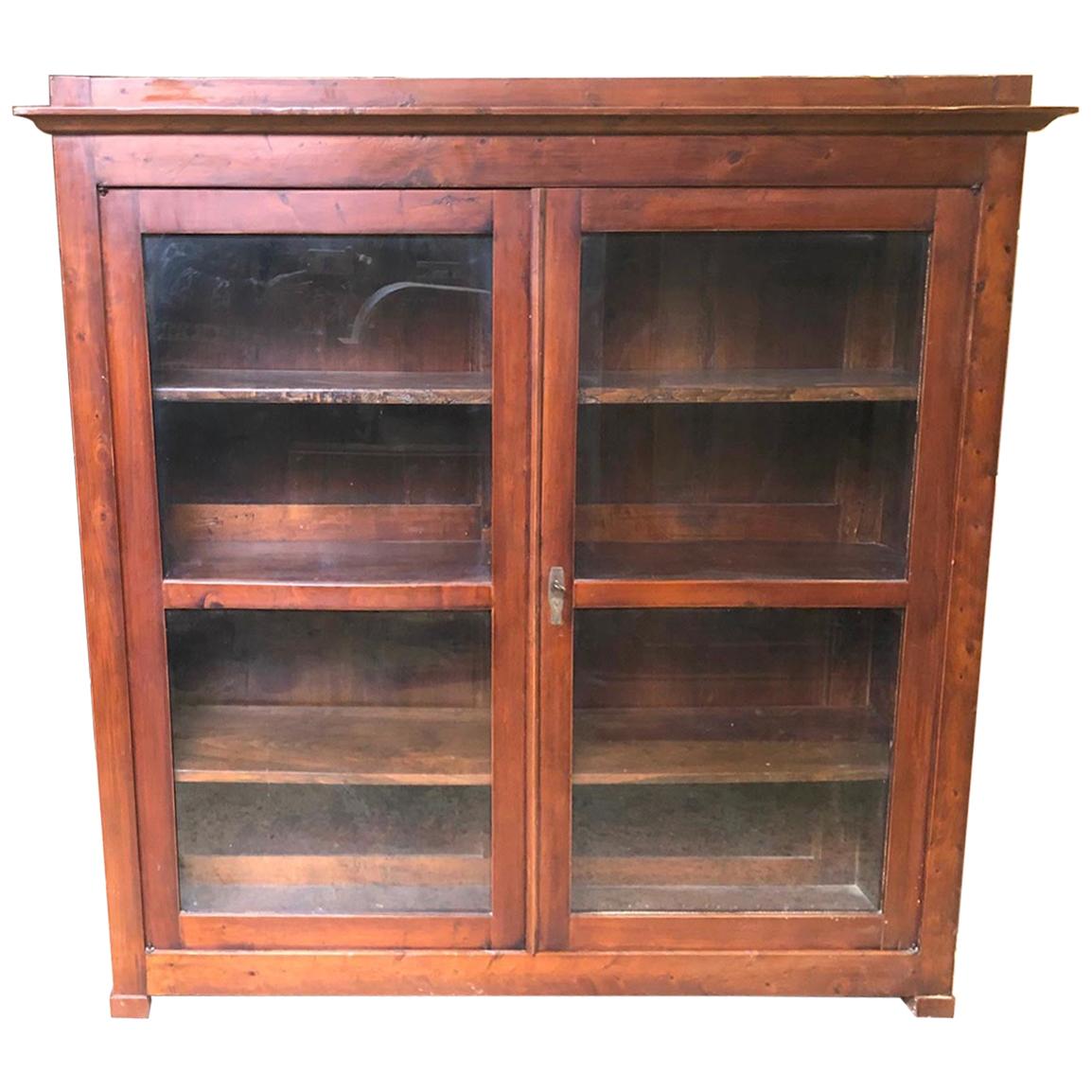 Original Antique Italian Fir Showcase with Two Doors from 1880s ...