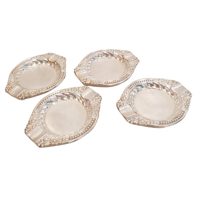 19th Century Silver Ashtray Set of 4 For Sale at 1stDibs