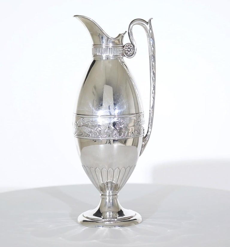 19th Century Silver Claret Jug by Frederick Elkington For Sale at 1stDibs