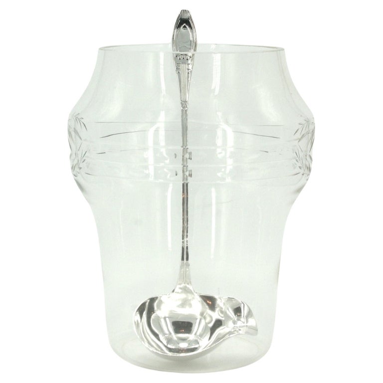 19th Century Silver Frame / Etched Glass Punch Bowl For Sale at 1stDibs
