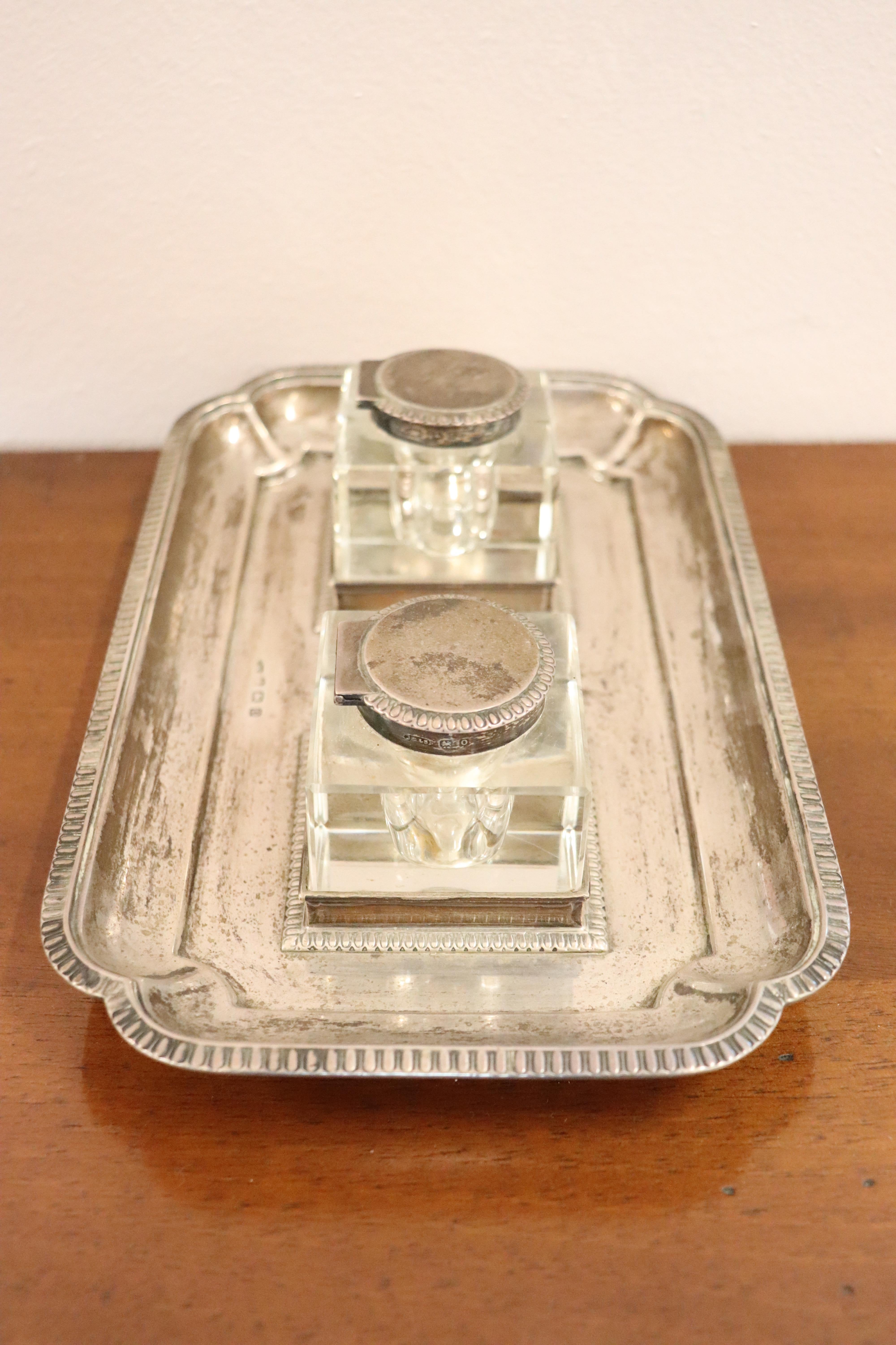 Calamaio d'argento del XIX secolo di J. G. and S. John Grinsell and ...