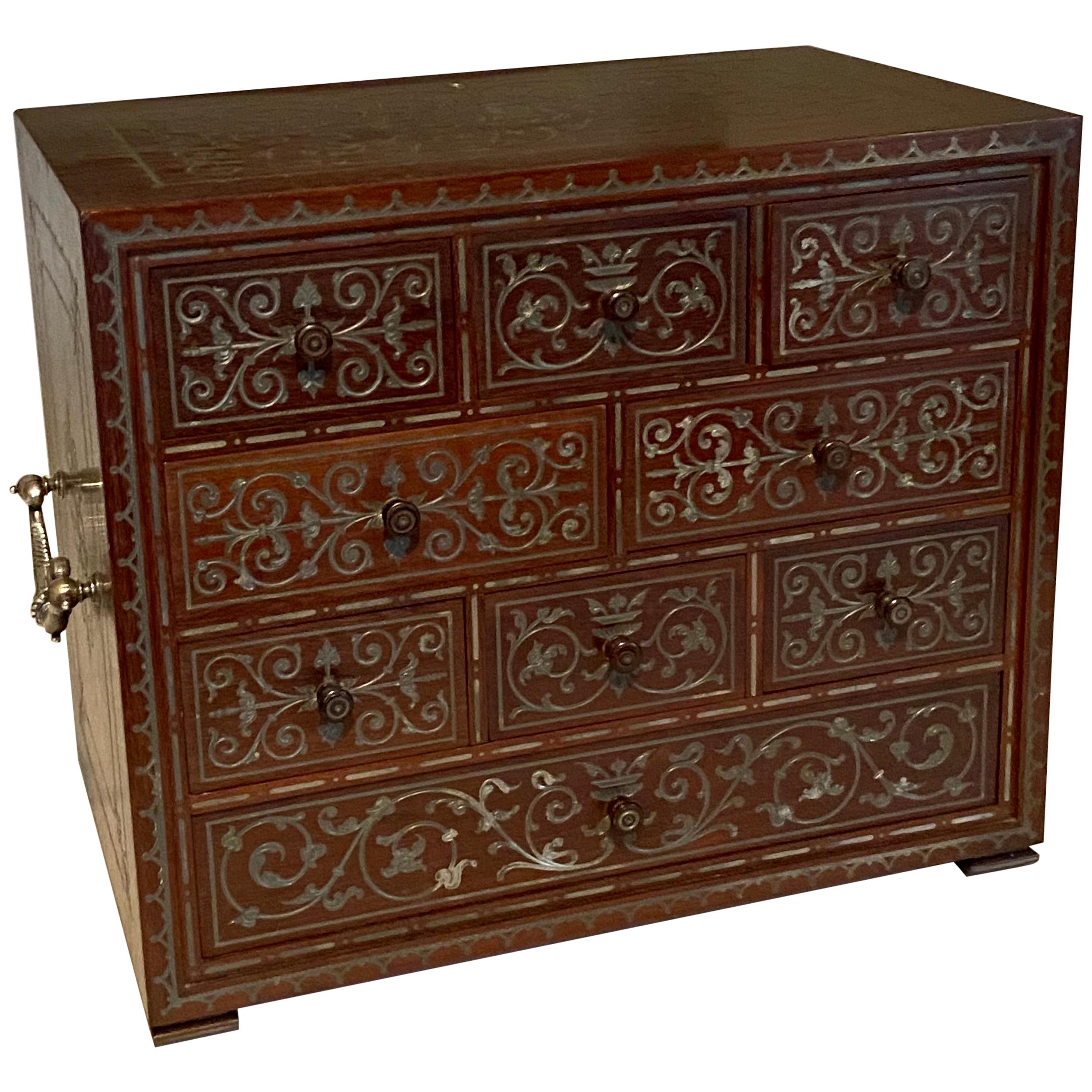 19th Century Silver-Mounted Purple Heart Casket For Sale at 1stDibs