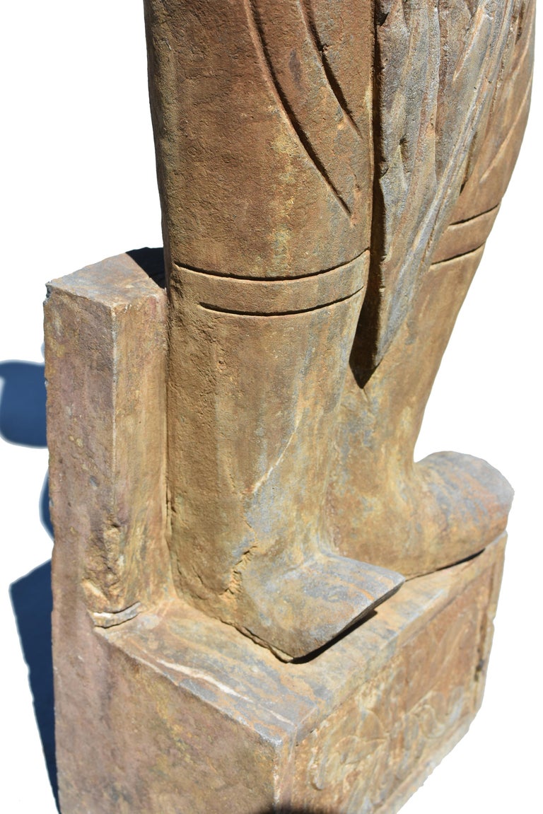 Silvered Solid Stone Dancer Statue For Sale at 1stDibs