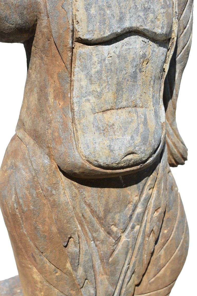 Silvered Solid Stone Dancer Statue For Sale at 1stDibs | solid stone statue