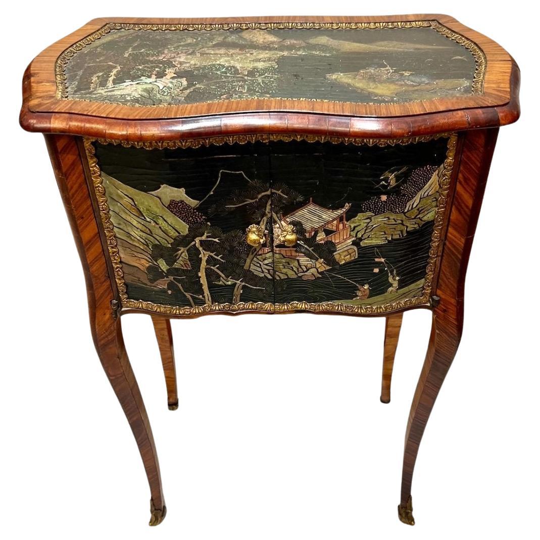 19th Century Small Side Table in Marquetry and Coromandel Lacquer For ...