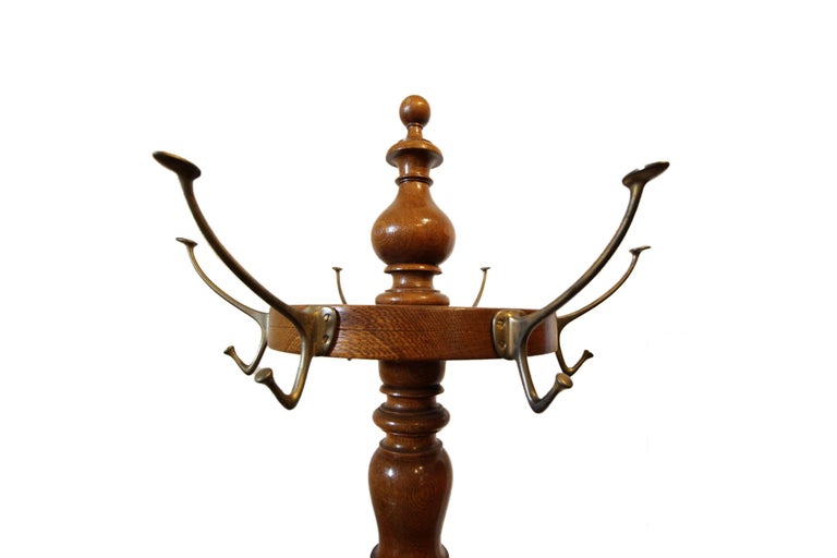 19th Century Solid Oak Clothes Tree at 1stDibs