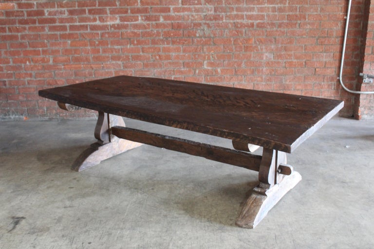 19th Century Solid Oak French Worktable For Sale at 1stDibs