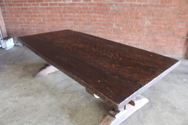 19th Century Solid Oak French Worktable For Sale at 1stDibs