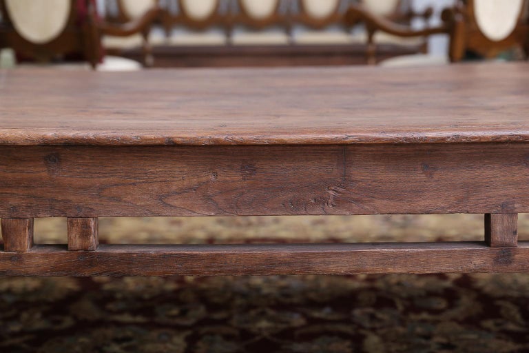 19th Century Solid Teak Wood Large Plantation Coffee Table from a ...