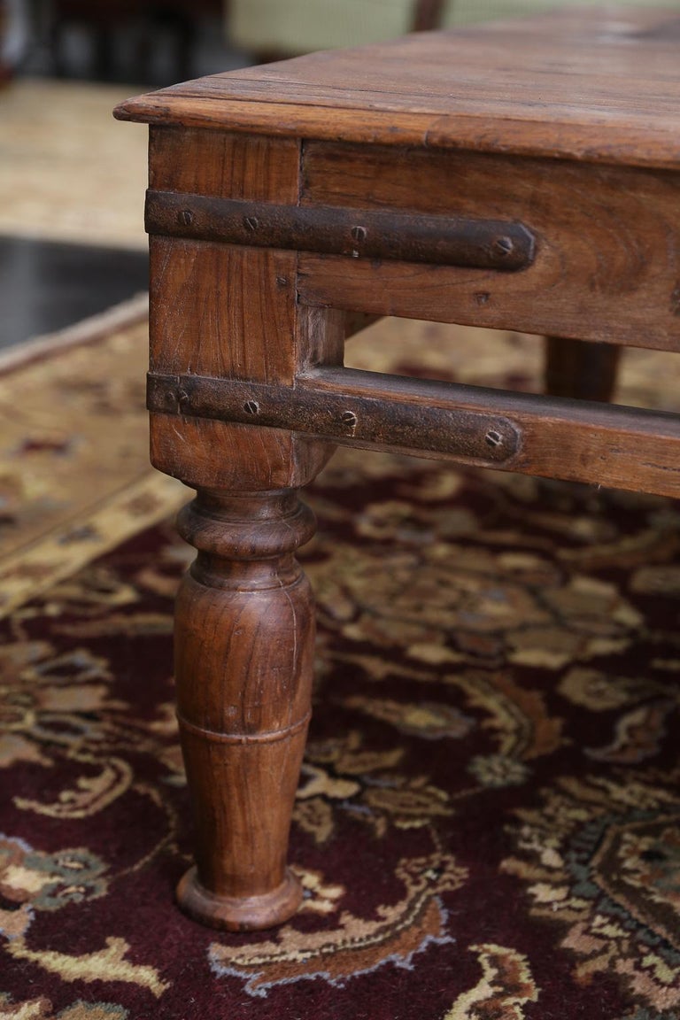 19th Century Solid Teak Wood Large Plantation Coffee Table from a ...