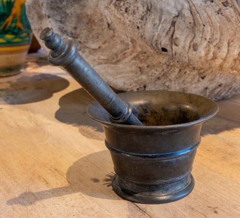 19th Century Spanish Bronze Mortar For Sale at 1stDibs