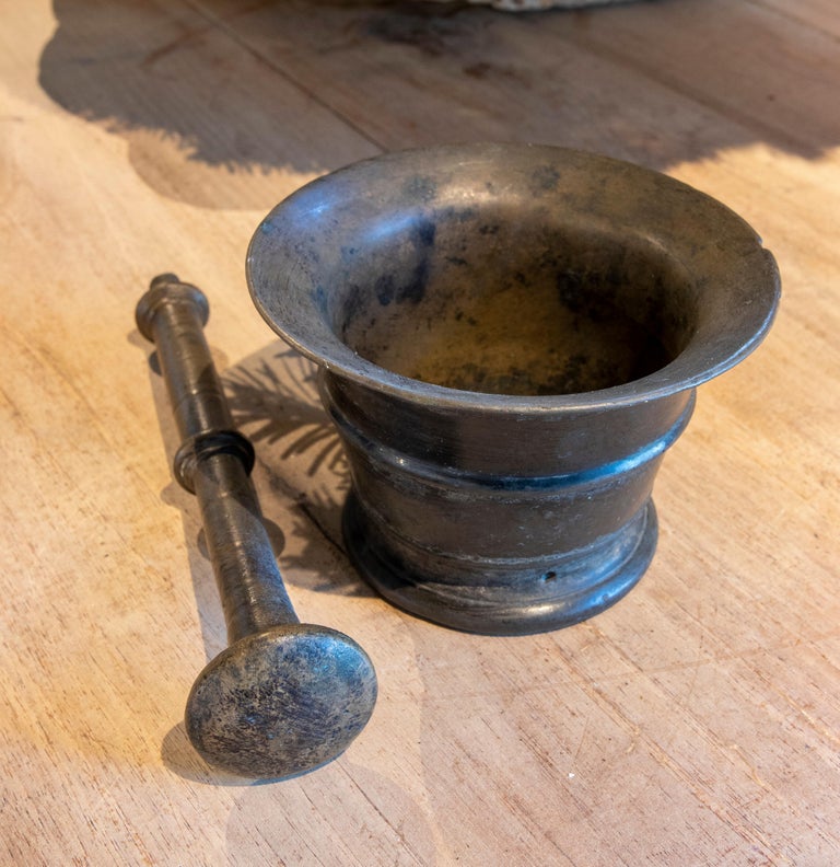 19th Century Spanish Bronze Mortar For Sale at 1stDibs