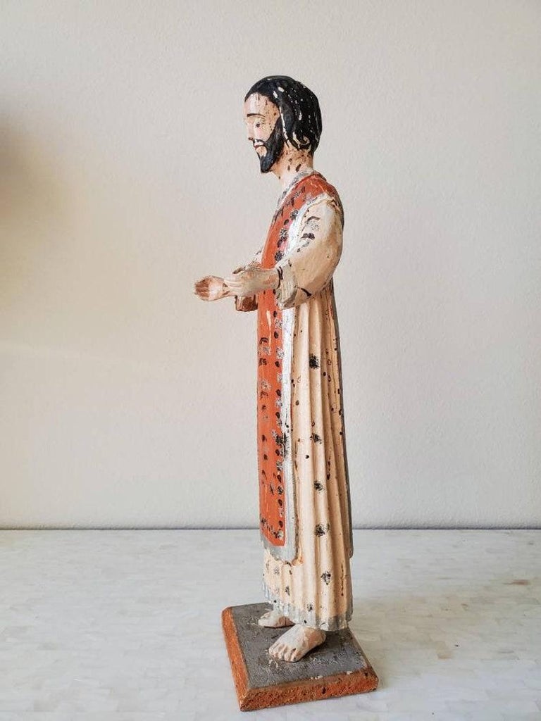 19th Century Spanish Colonial Priest Saint Santo Altar Figure at 1stDibs