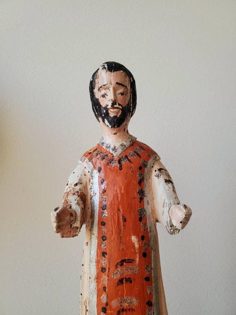 19th Century Spanish Colonial Priest Saint Santo Altar Figure at 1stDibs