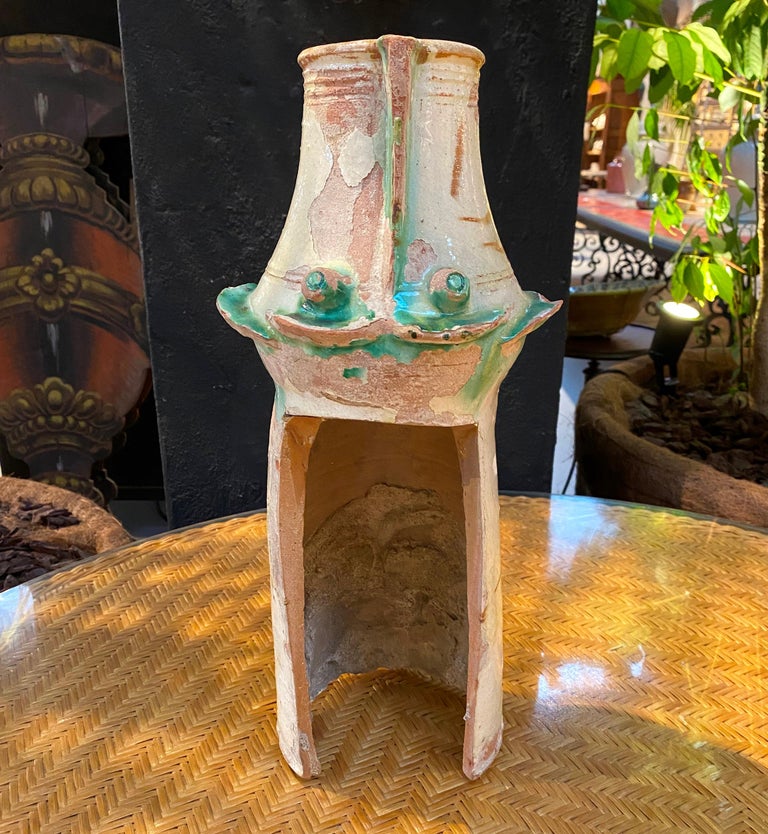 19th Century Spanish Glazed Ceramic Gargoyle with Eyes and nose at 1stDibs