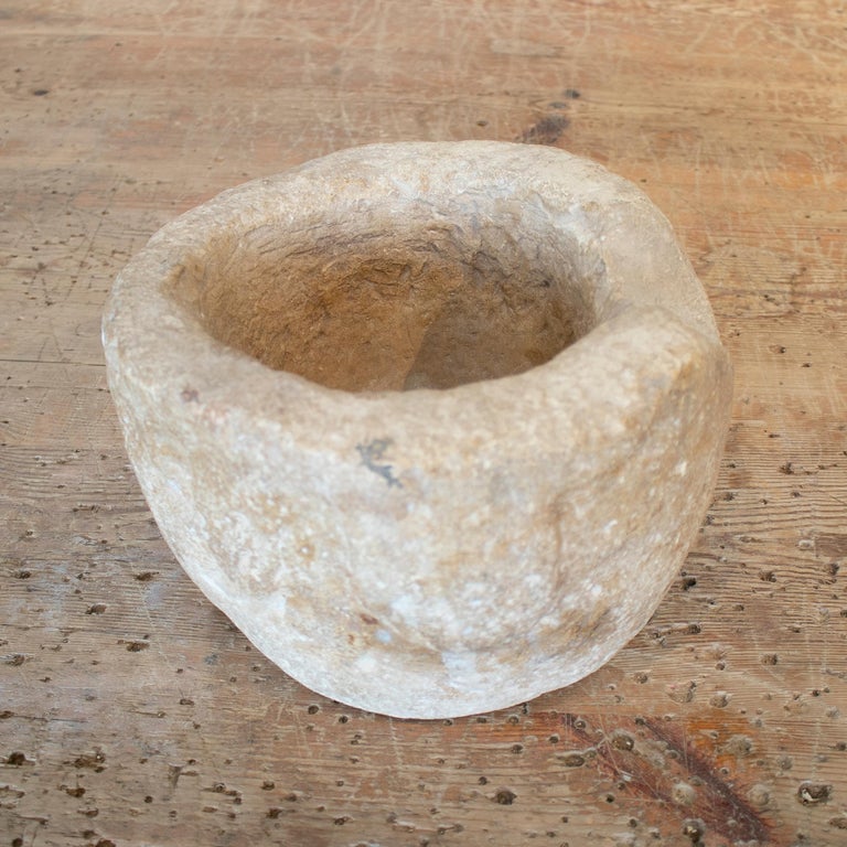 19th Century Spanish Hand Carved Kitchen Stone Mortar For Sale at 1stDibs