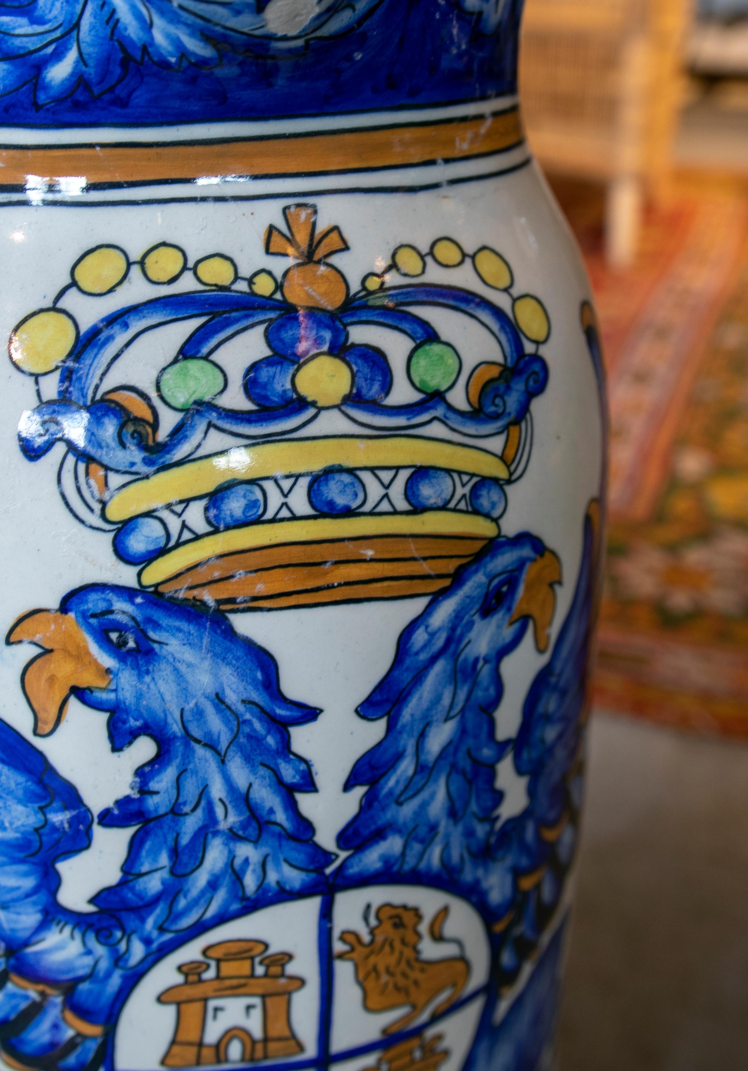 19th Century Spanish Hand Painted and Glazed Talavera Ceramic Jug at ...