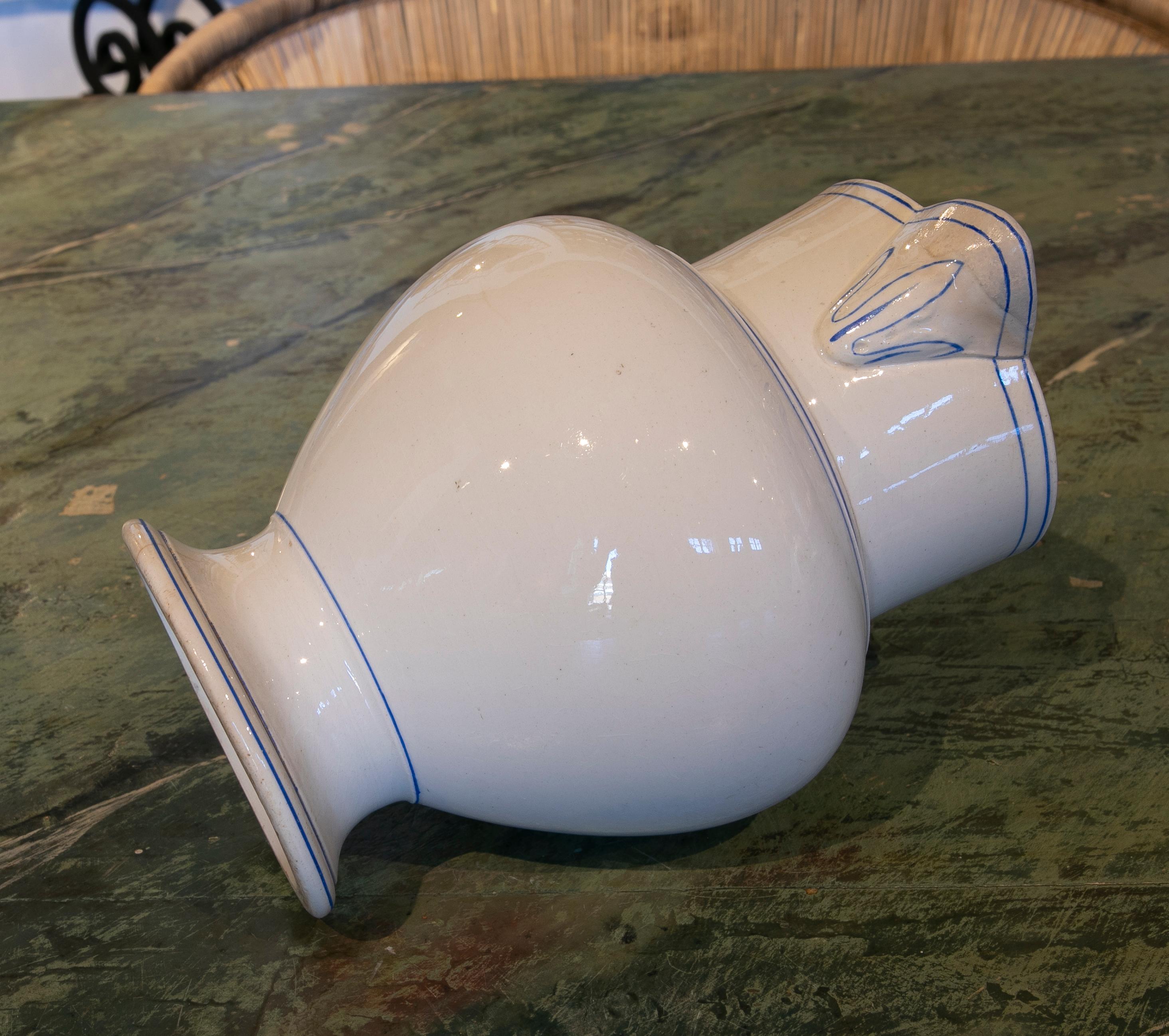 19th Century Spanish Hand Painted Ceramic Jug at 1stDibs