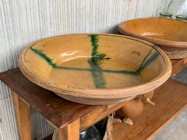19th Century Spanish Hand Thrown and Glazed Green Stoneware Pottery ...