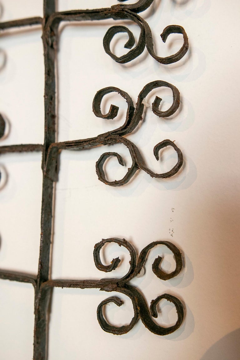 19th Century Spanish Pair of Handmade Iron Wall Sconces For Sale at 1stDibs
