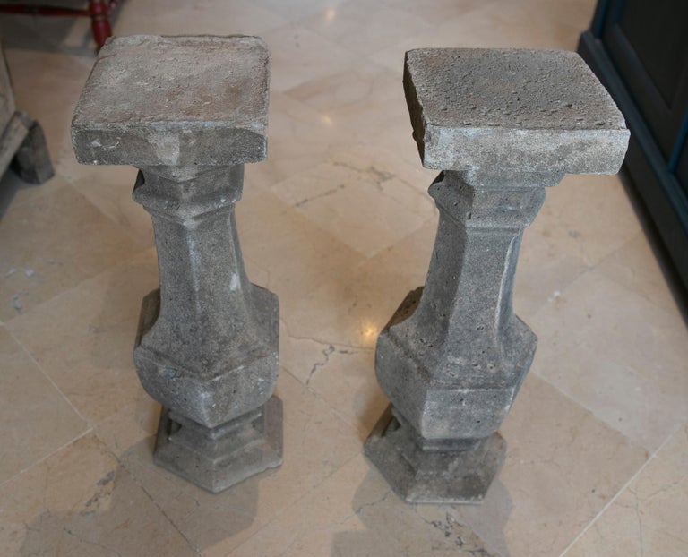 19th Century Spanish Pair of Stone Balusters For Sale at 1stDibs