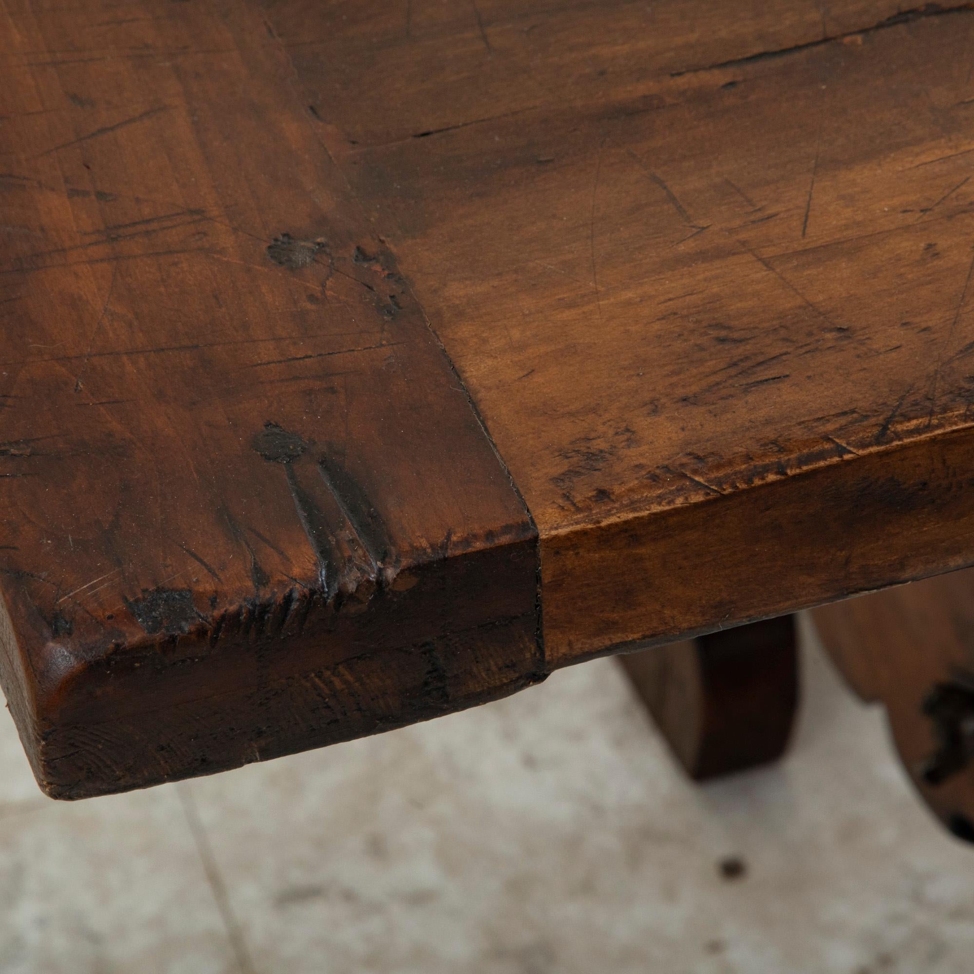 19th Century Spanish Renaissance Walnut and Hand Forged Iron Dining ...