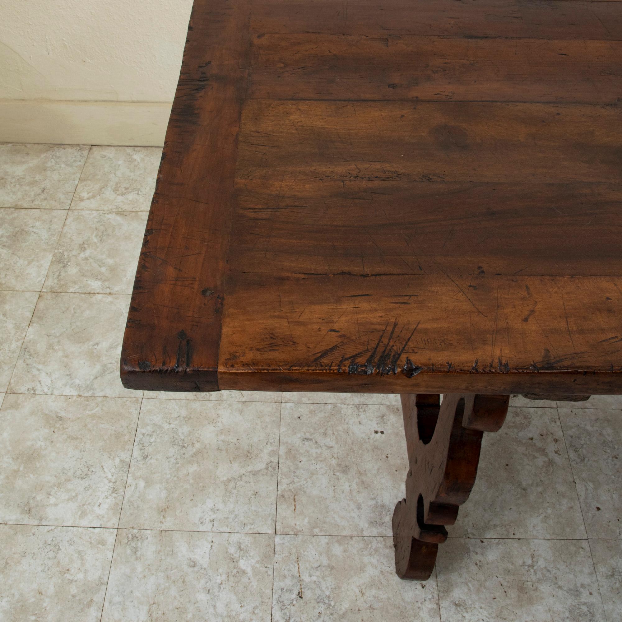 19th Century Spanish Renaissance Walnut and Hand Forged Iron Dining ...