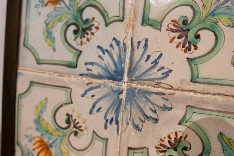 19th Century Spanish Set of Four Hand-Painted Framed Tiles For Sale at ...