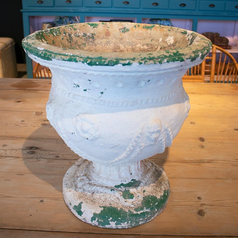 19th Century Spanish Whitewashed Handmade Ceramic Urn Vase For Sale at ...