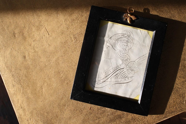 19th Century Spencerian Calligraphy Portrait of Penthesilea Greek Grand ...