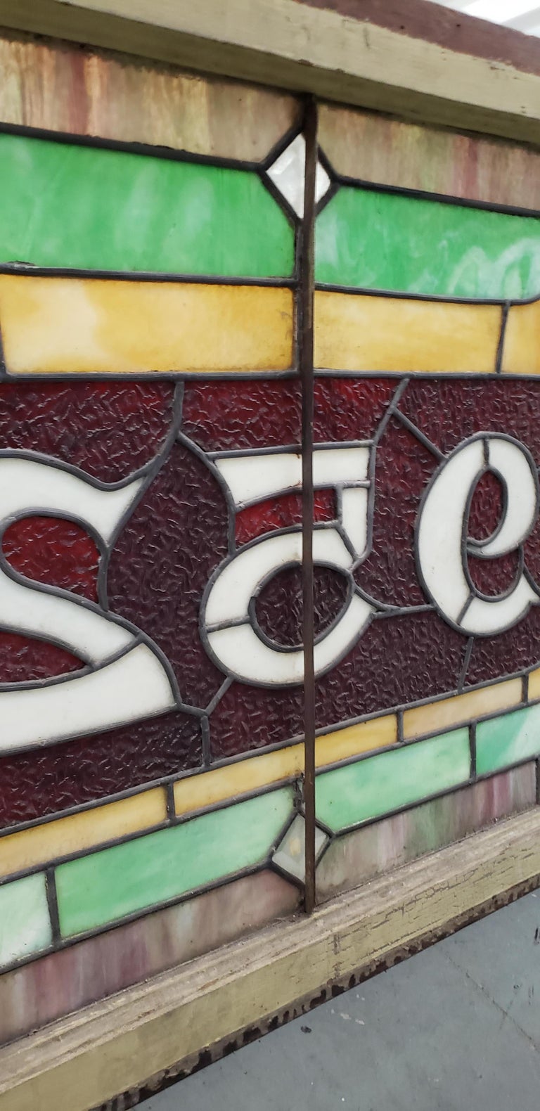 19th Century Stained Glass Victorian House Number Window Panel, circa ...