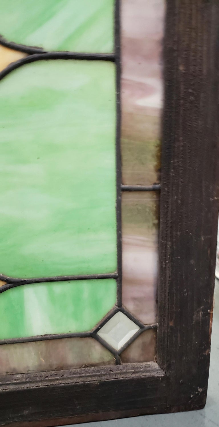 19th Century Stained Glass Victorian House Number Window Panel, circa ...