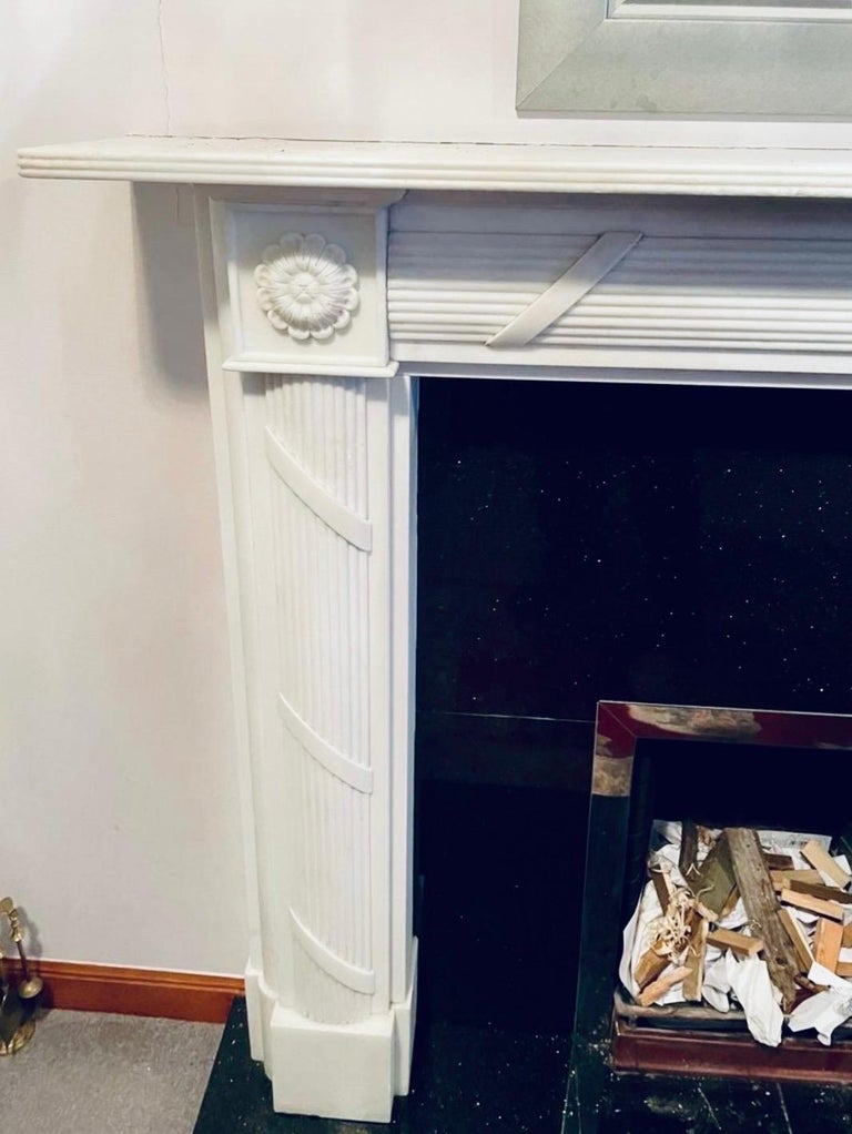 19th Century Statuary Marble Regency Style Carved Fireplace Surround ...