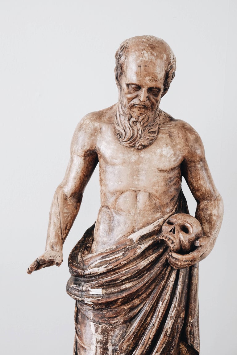 19th Century Statue of St Jerome For Sale at 1stDibs