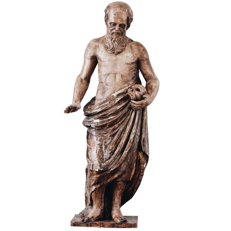 19th Century Statue of St Jerome For Sale at 1stDibs