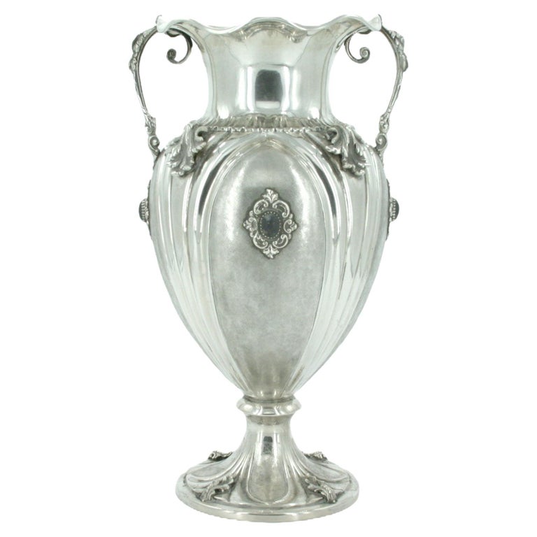 19th Century Sterling Silver Decorative Vase For Sale at 1stDibs