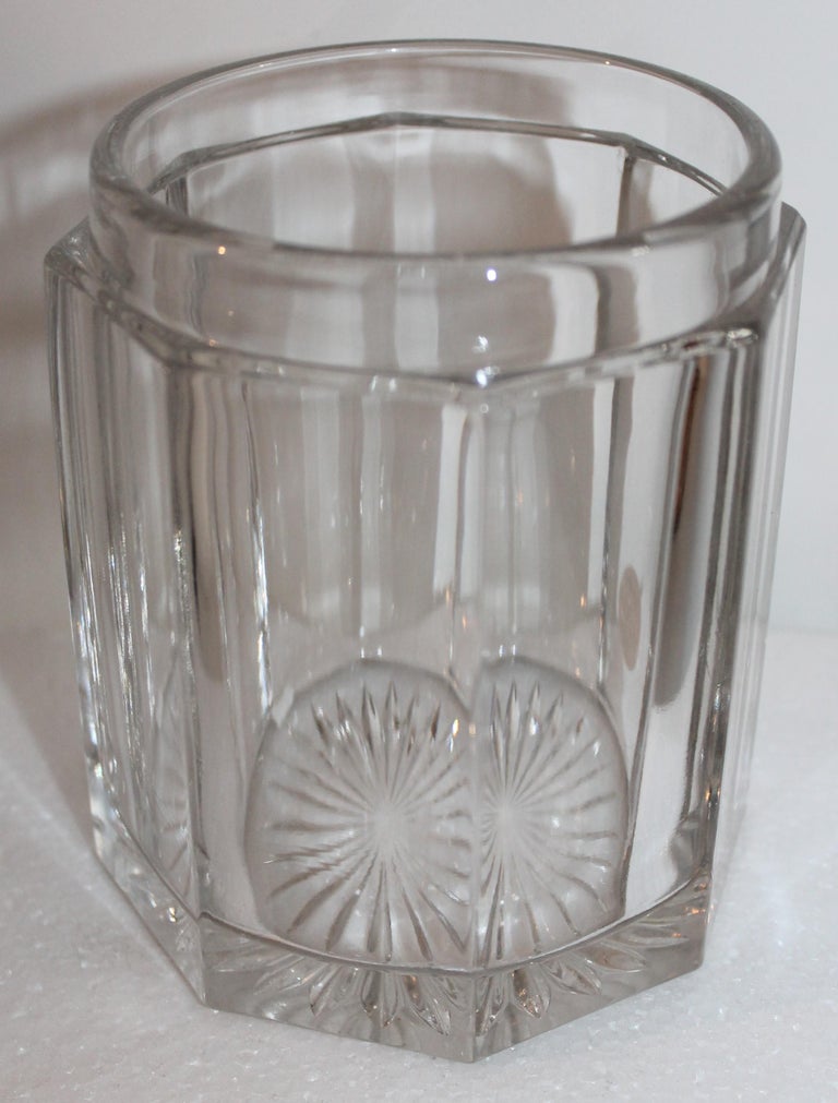 19th Century Sterling Silver Lidded Crystal Glass Jar at 1stDibs